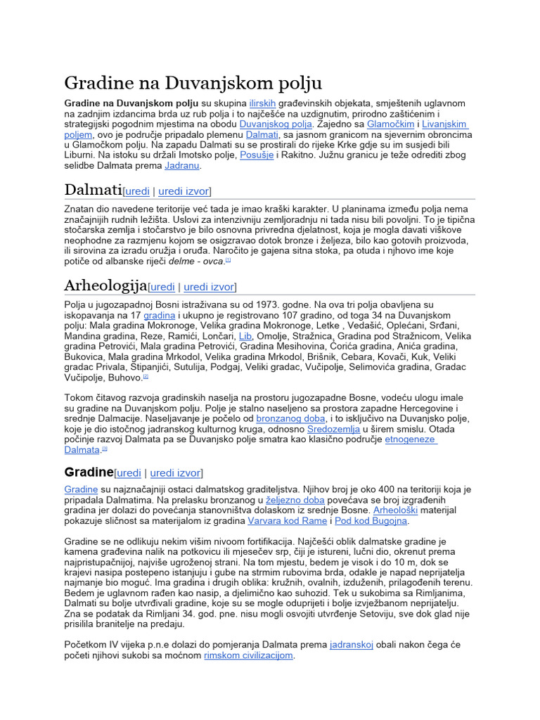 Gradine Na Duvanjskom Polju | PDF