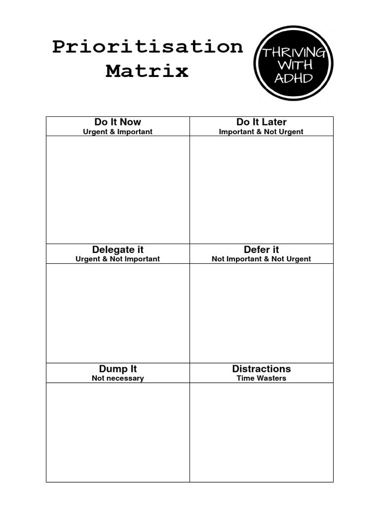 Thriving-with-ADHD-Prioritisation-Matrix | PDF