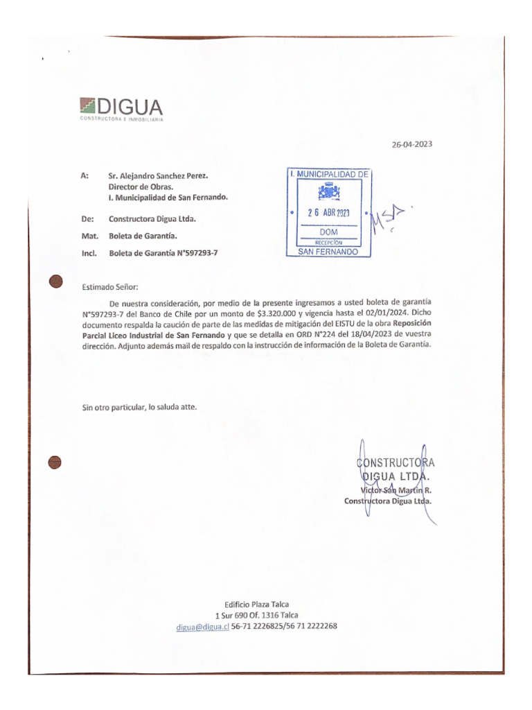 5B. Ingreso DOM Boleta Garantia Causion | PDF