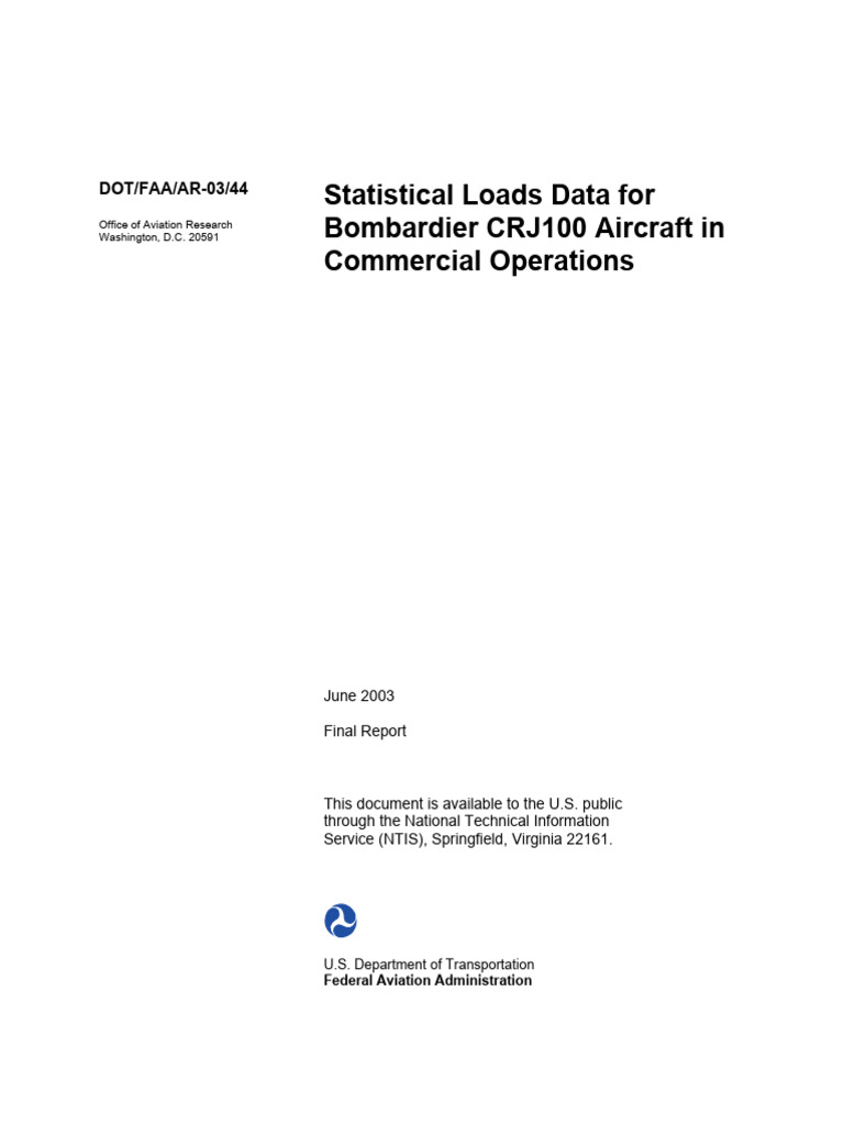 CRJ100 Aircraft Statistical Loads Data | PDF | Law | Technology ...