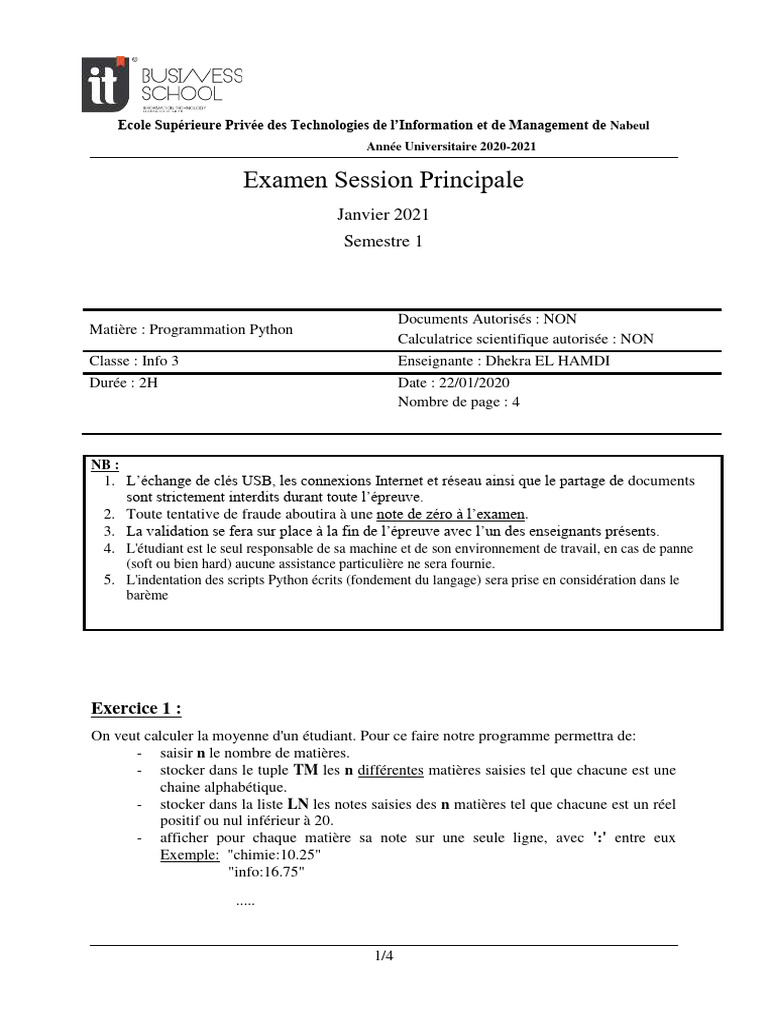 Examen Python: Moyenne et Gestion Clientèle | PDF | Technologie et ingénierie