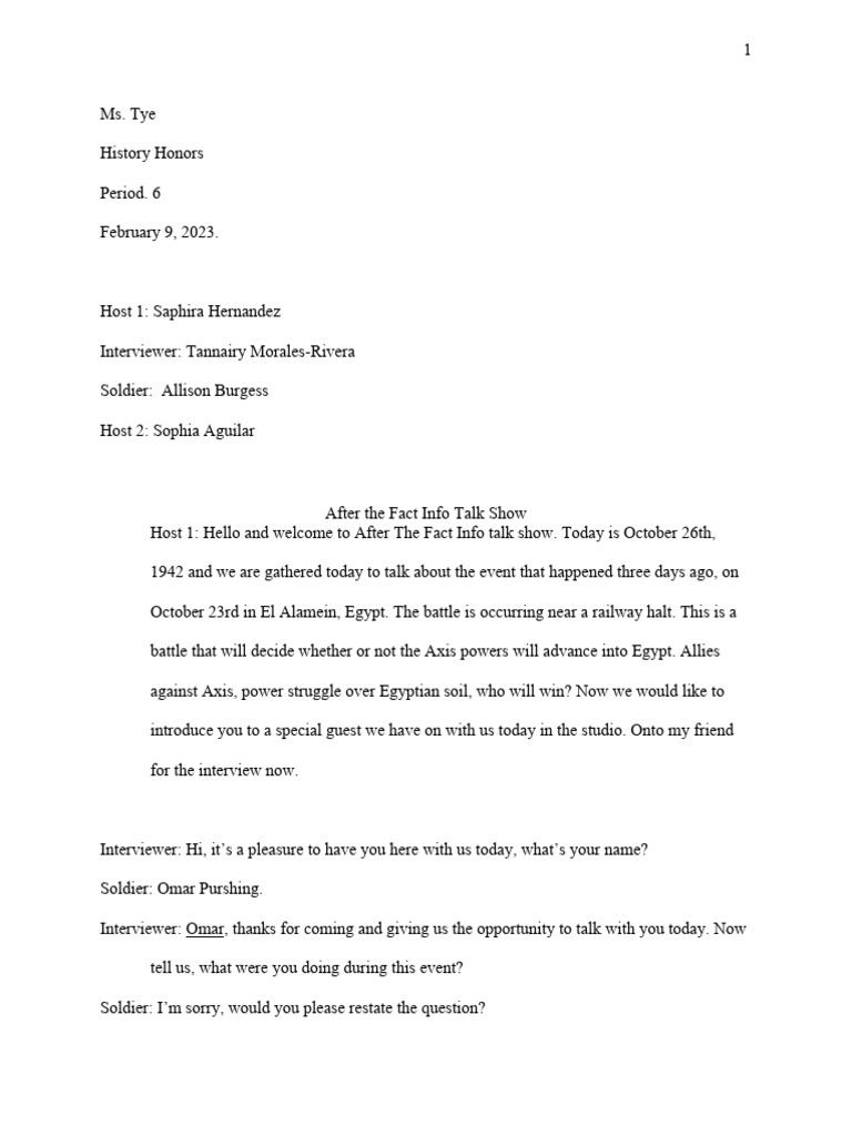 El Alamein Script | PDF