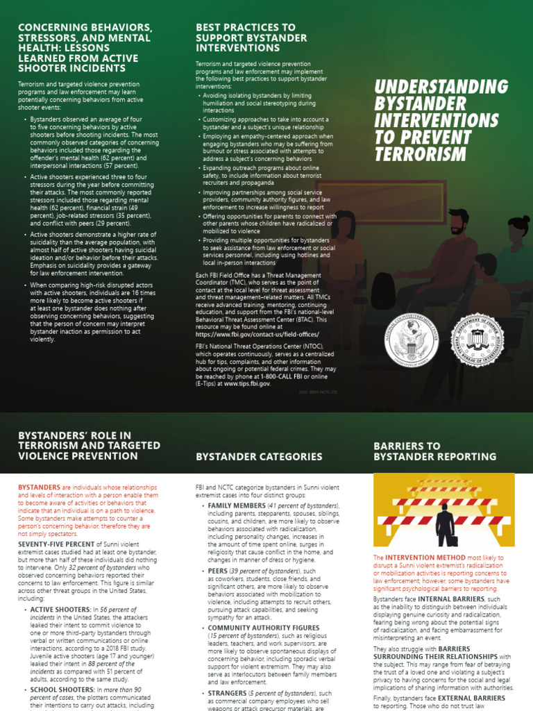 Understanding Bystander Interventions To Prevent Terrorism - NCTC | PDF