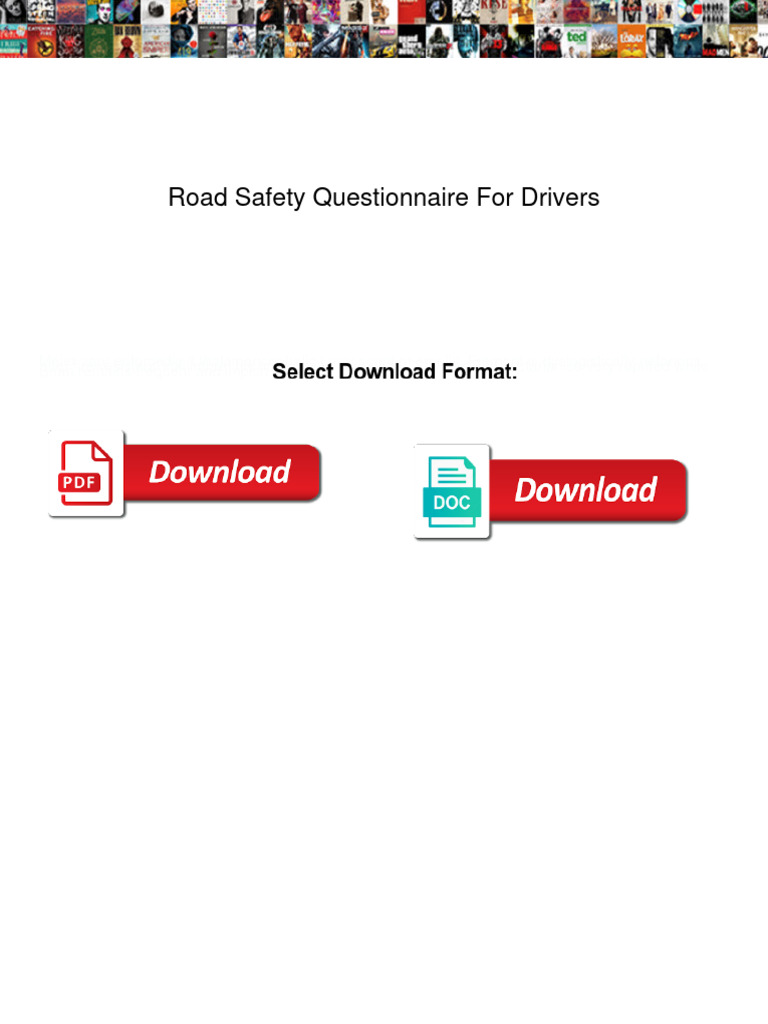 Road Safety Questionnaire For Drivers | PDF