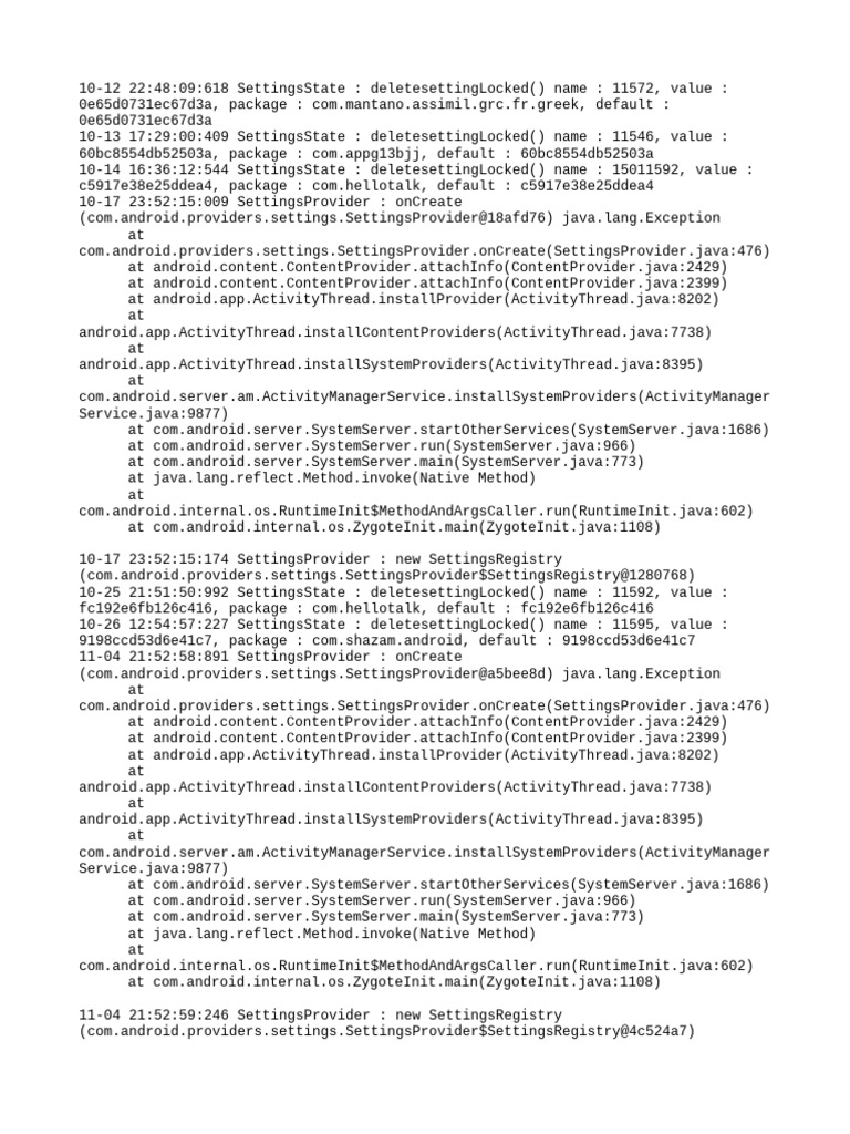 Settingsprovider | PDF