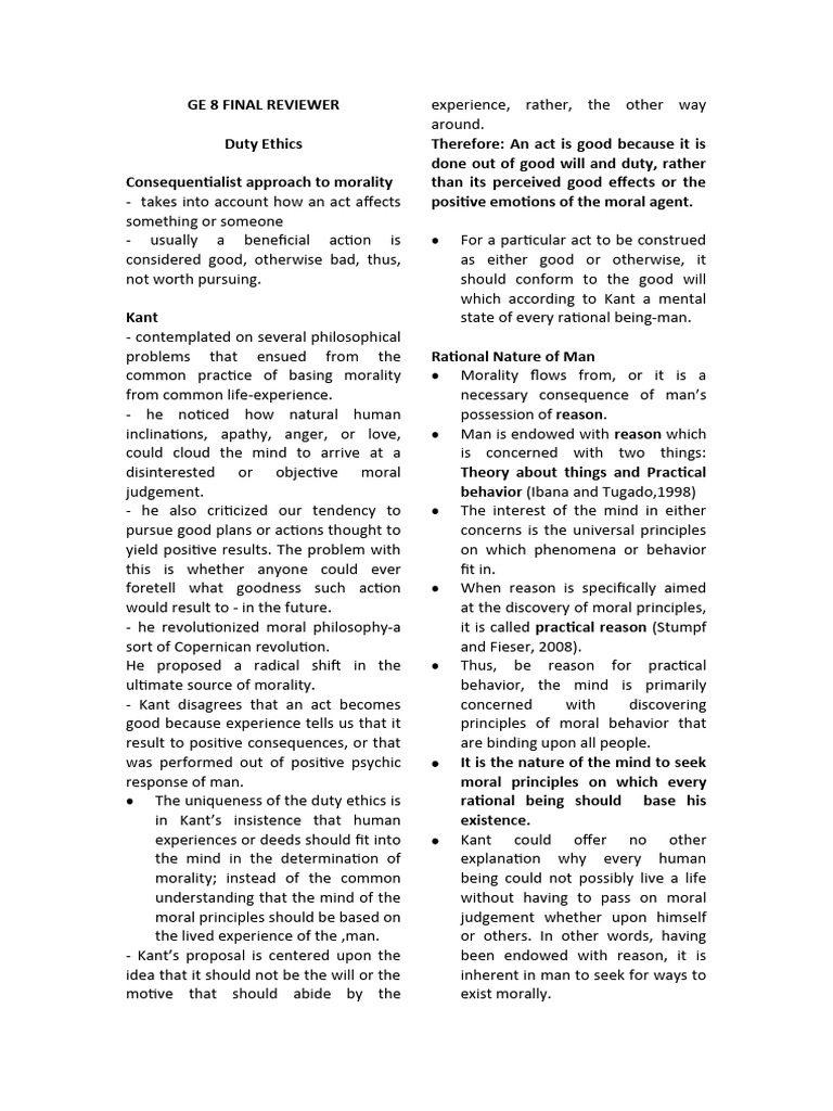 Ethics Final Exam Reviewer | PDF