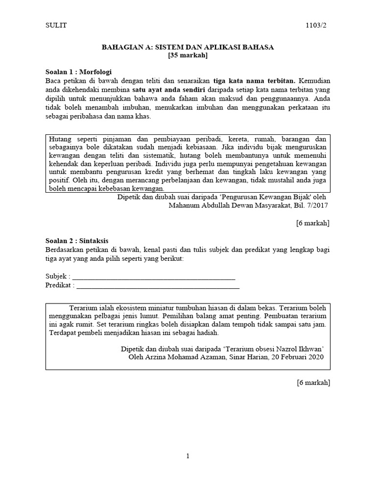 BM K2 (Tingkatan 4) | PDF