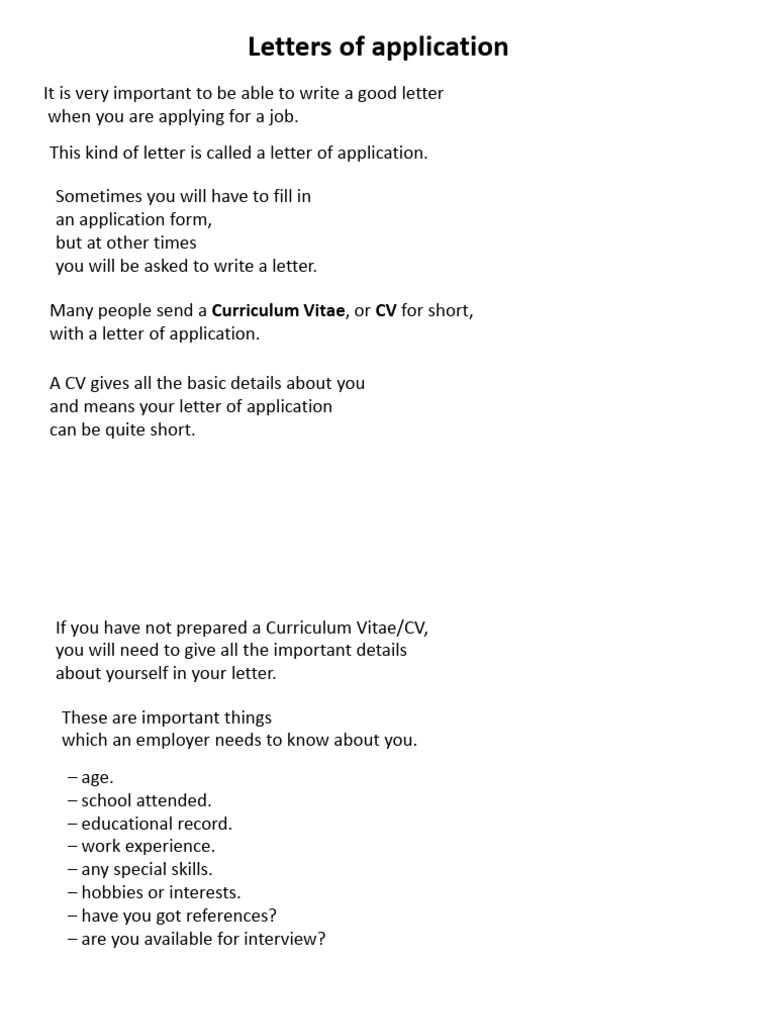 Letters of Application | PDF