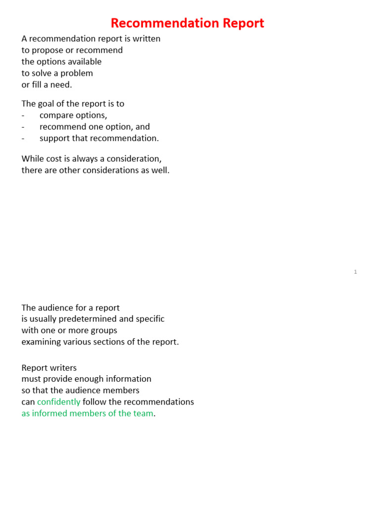 Recommendation Report | PDF