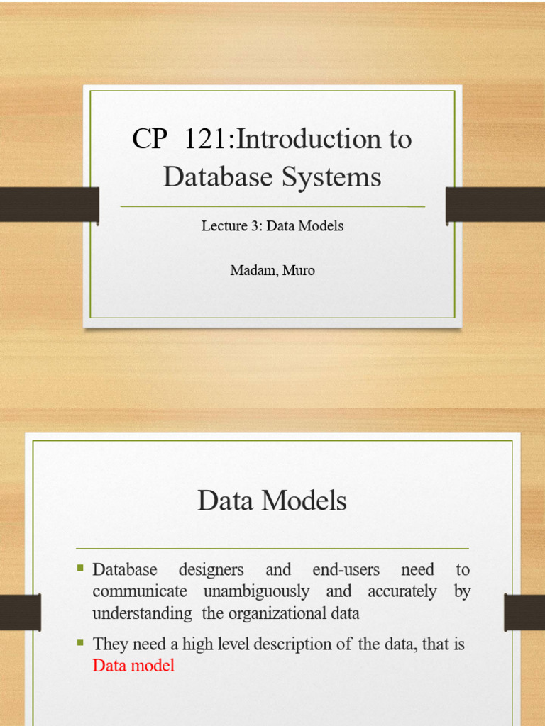 CP 121 - 3 | Download Free PDF | Data Model | Databases