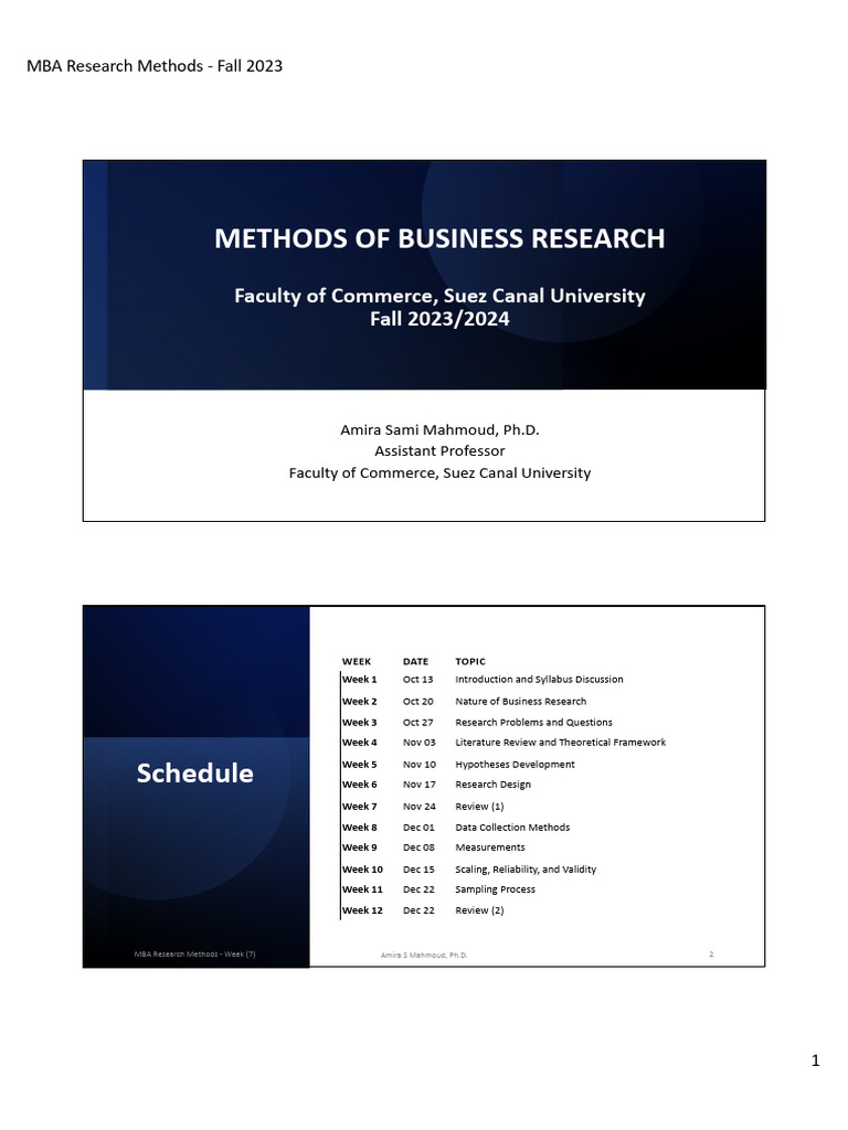 MBA Research Methods - Week | PDF