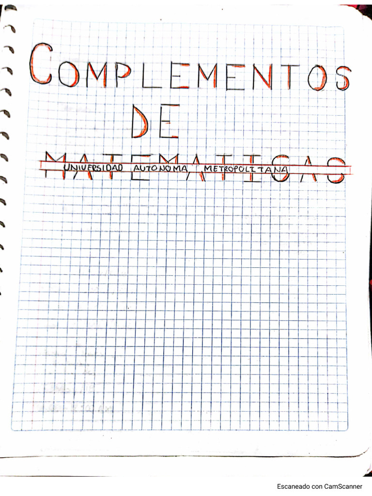 Complementos de Matemáticas Notas #1 | PDF
