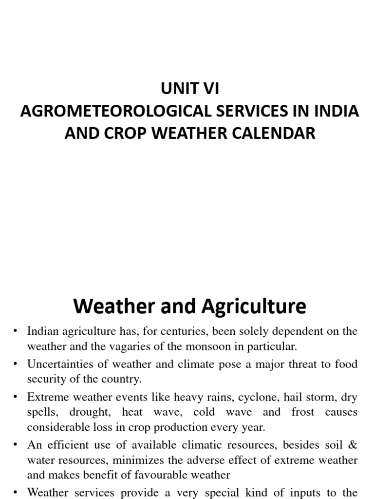 Aee302 Unit 6 | PDF | Agriculture | Weather