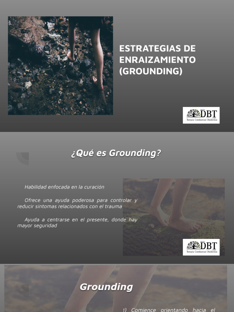 ESTRATEGIAS DE ENRAIZAMIENTO (GROUNDING) Pacientes (2) | PDF | Estrés ...