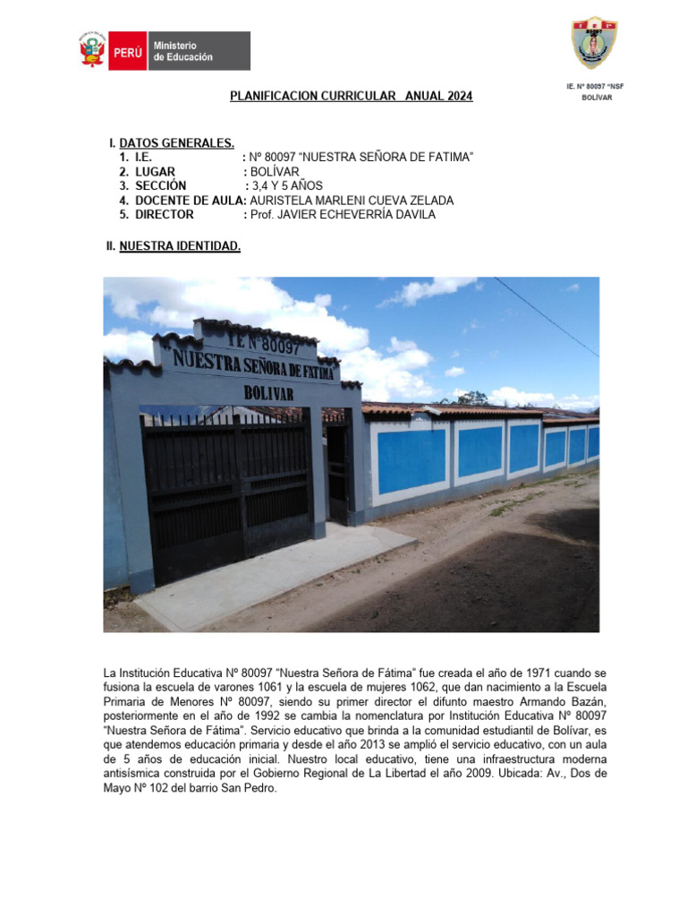 Bolívar: IE. #80097 "NSF | PDF