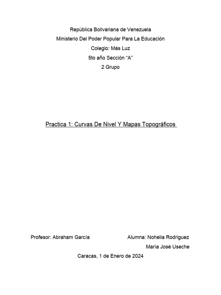 Practica 1 Curvas de Nivel y Mapas Topograficos LLLLLLLLLL | Descargar gratis PDF | Topografía ...