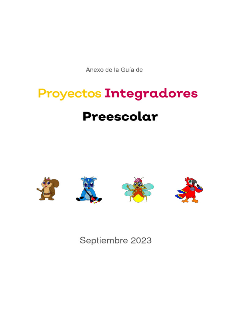 Anexo Guia Proyectos Integradores Preescolar Pdf