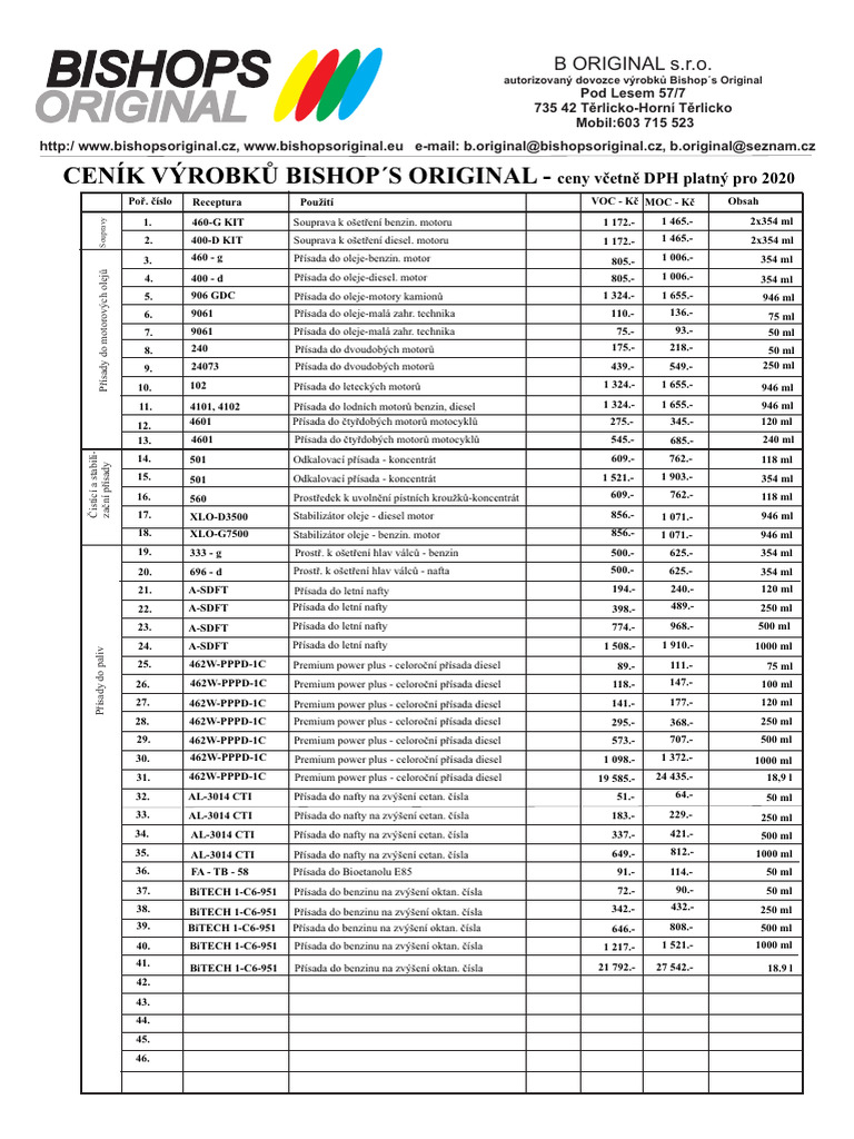 Bishops Original VOC 2020 | PDF