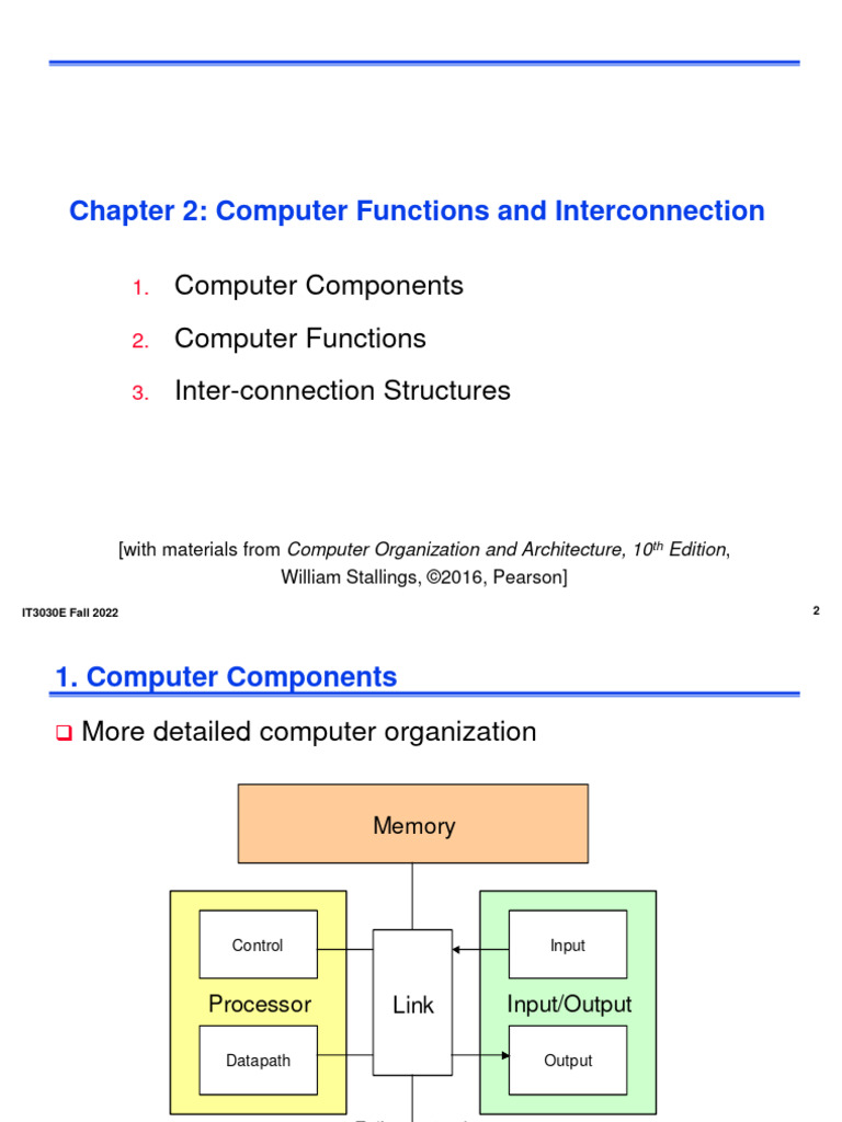 IT3030E CA Chap2 Computer Functions and Interconnection | PDF | Central ...