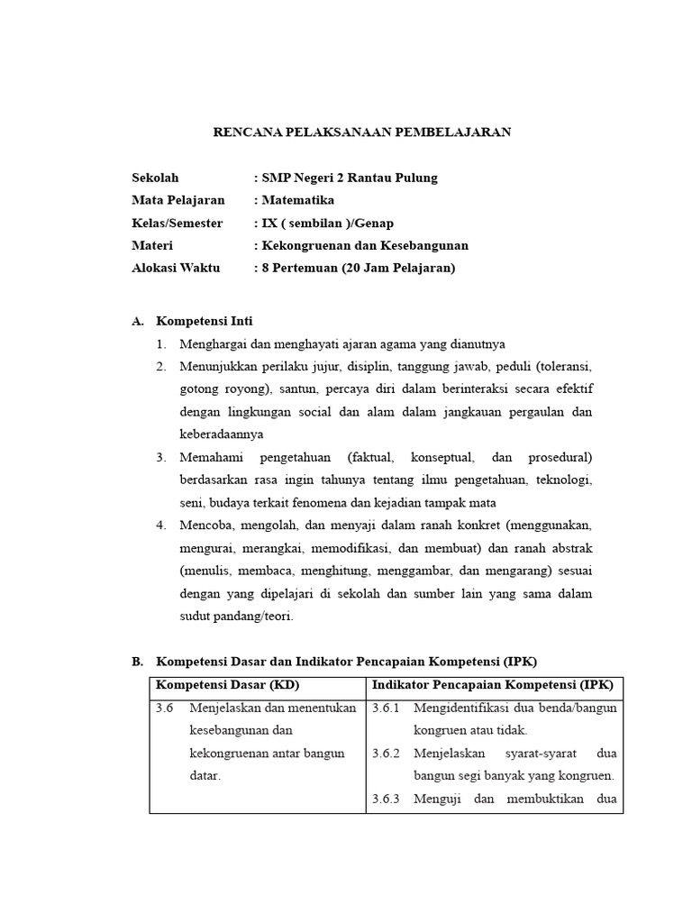 RPP BAB 4 Kesebangunan | PDF | Karier & Perkembangan