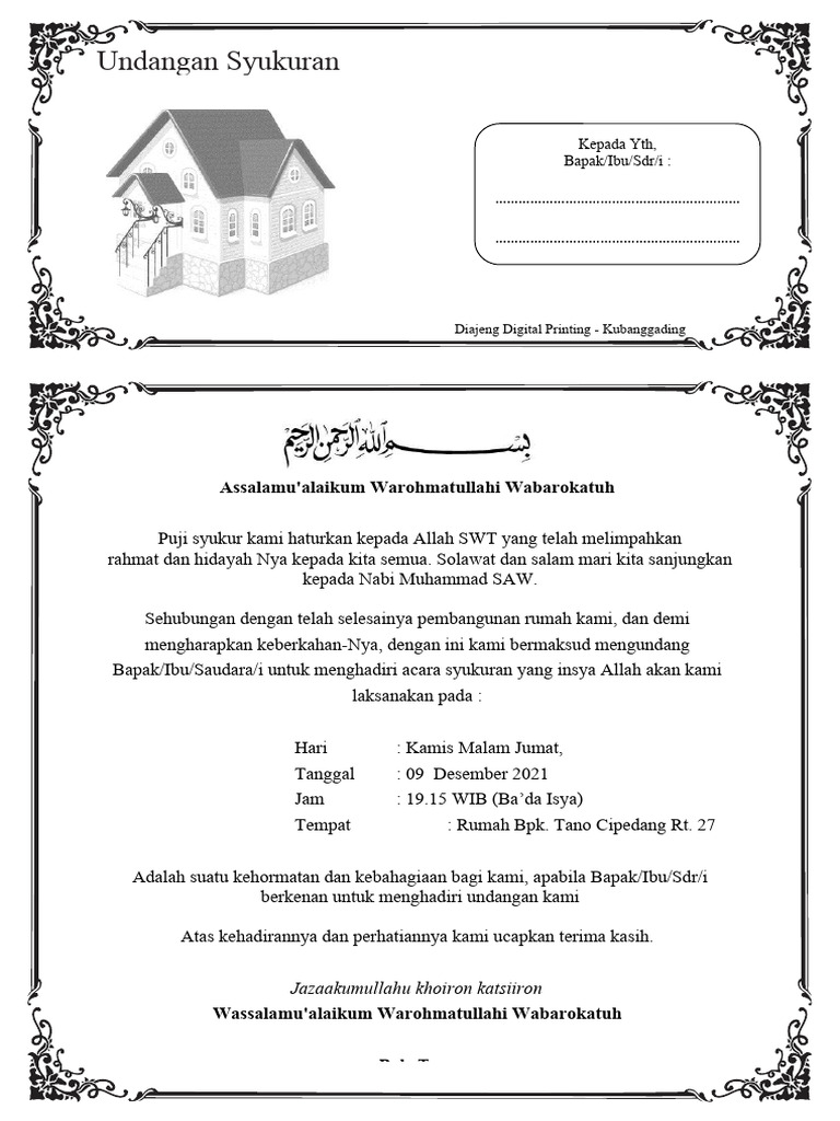 Undangan Rumah Baru | PDF