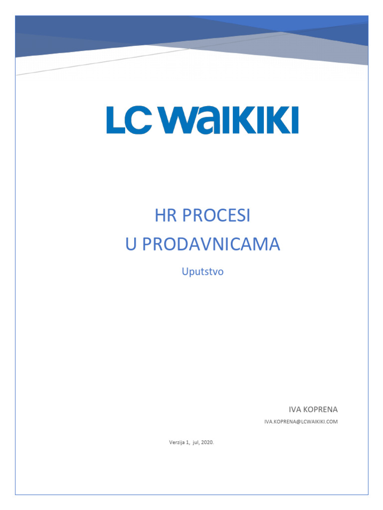 HR Procesi U Prodavnicama - Prirucnik | PDF