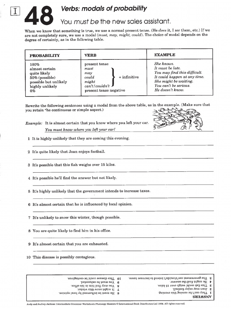 I48 Verbs Modals of Probability | PDF