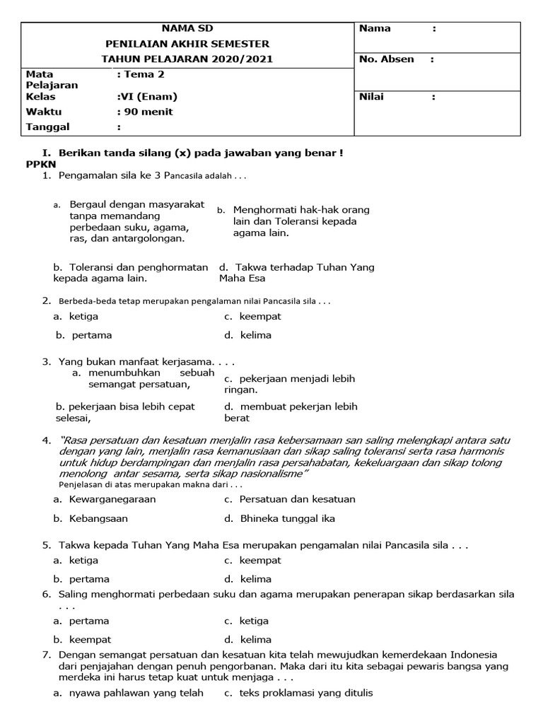 Pas Tematik 6a Tema 2 | PDF