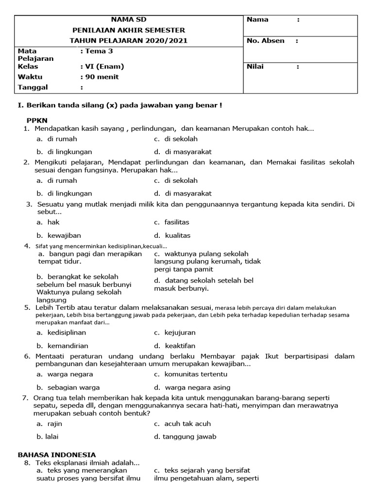Pas Tematik 6a Tema 3 | PDF