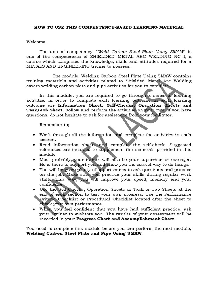How To Use This CBLM NC 1&2 | PDF | Welding | Construction