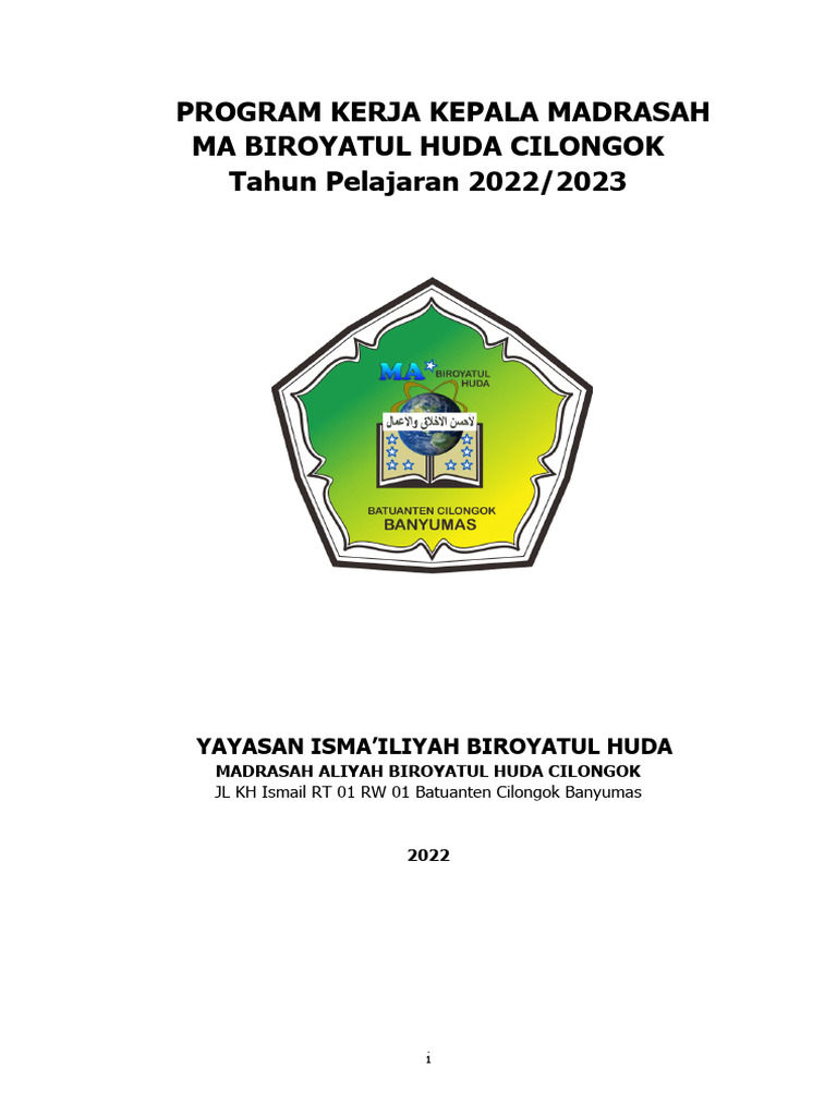 Program Kerja Kepala Sekolah SD, SMP, SMA, SMK Tahun 2021-2022 | PDF | Seni