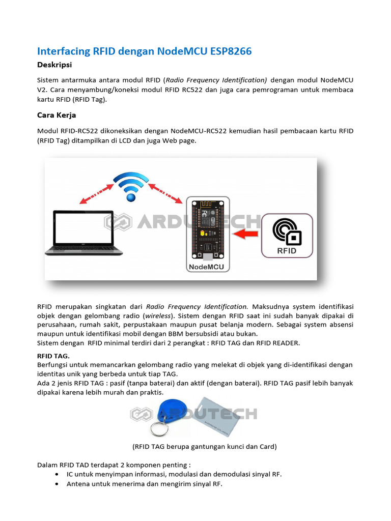Interfacing RFID Dengan NodeMCU ESP8266 | PDF