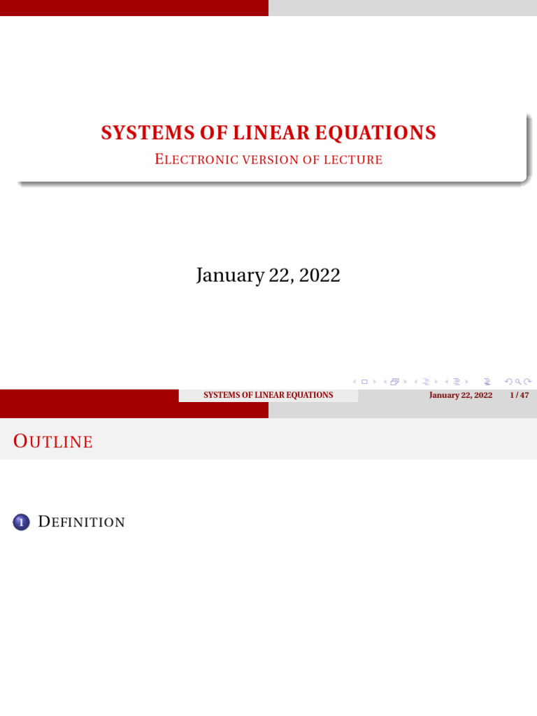 System Linear Equations | PDF