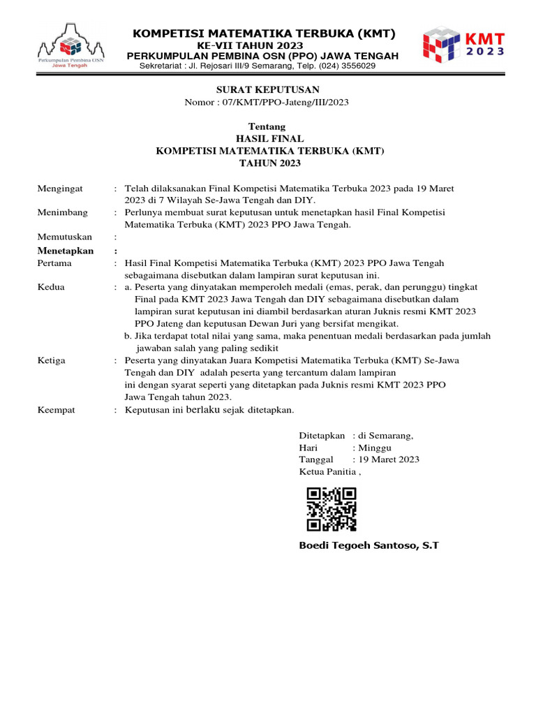 SK Juara Final Tahun 2023. | PDF