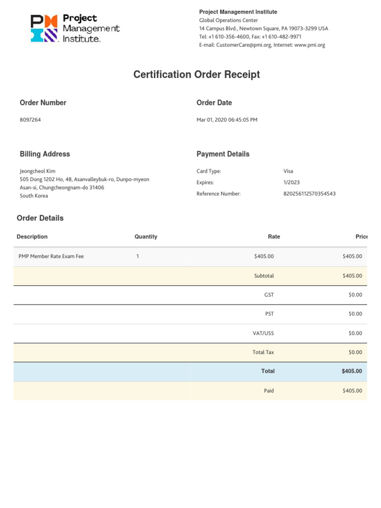 PMP Billing | PDF