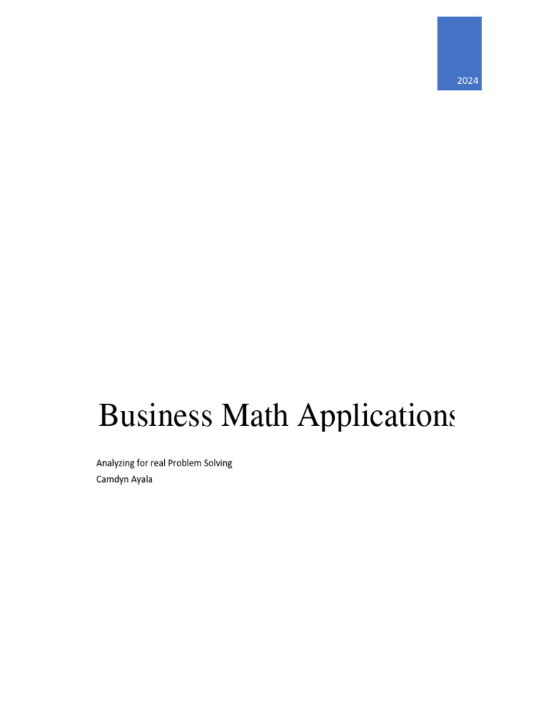 Business Math Applications - C Ayala | PDF | Argument | Chart