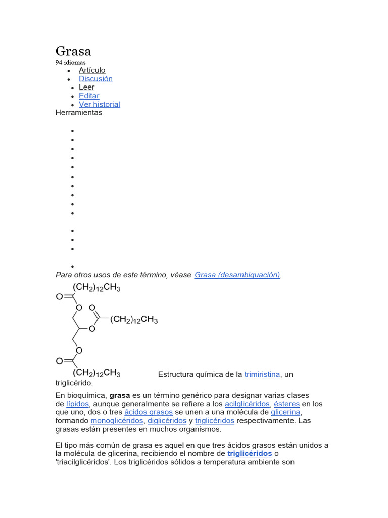 Grasa | PDF | gordo | Triglicéridos