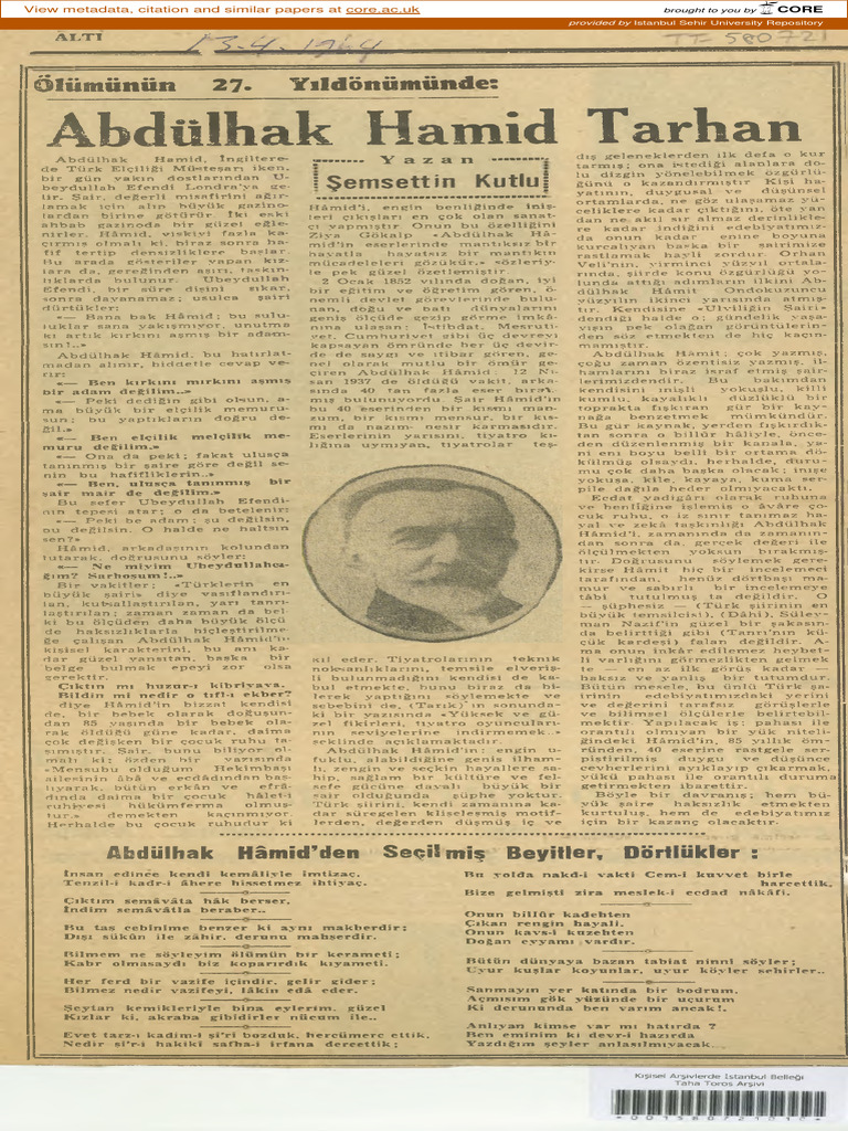 Abdülhak Hamit Tarhan İslam Eleştirisi-Makber Şiiri | PDF