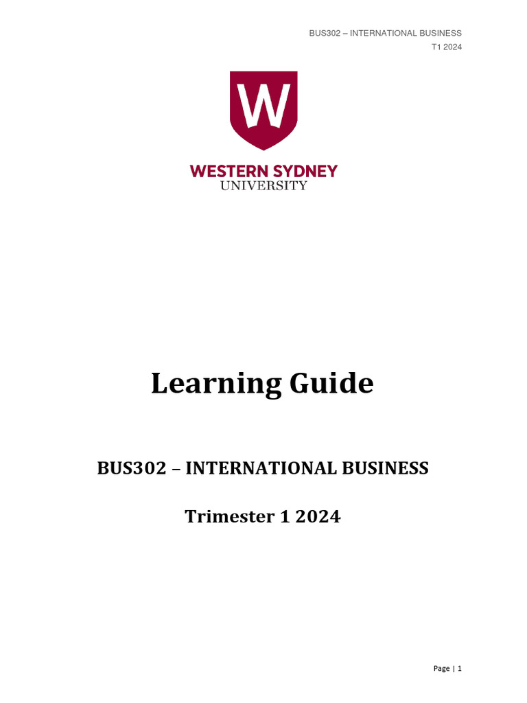 International Business - LG - 2024 - T1 | PDF