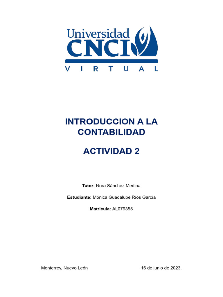 Introduccion A La Contabilidad Actividad 2 | PDF | Contabilidad ...