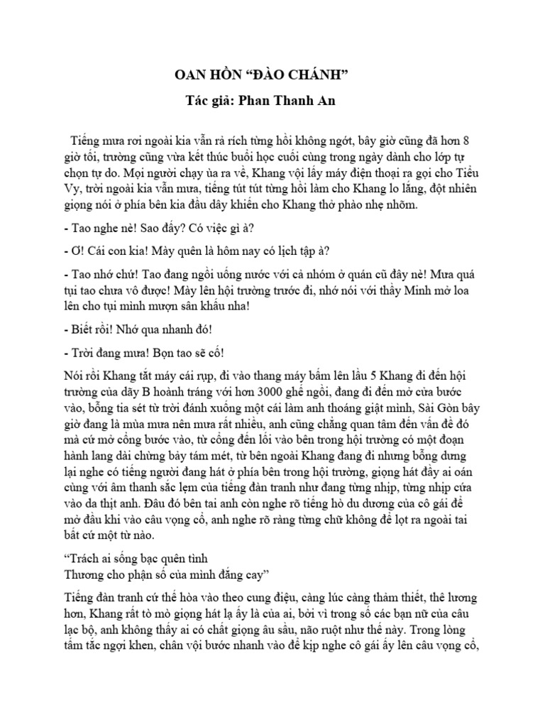 Oan H N Đào Chánh 1 | PDF