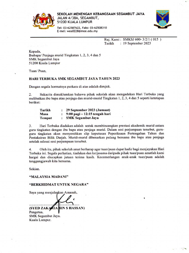 Surat Hari Terbuka | PDF