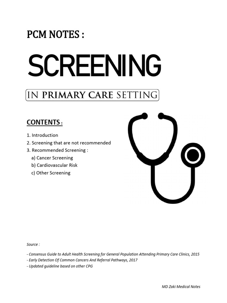 Screening Notes 2022 | PDF