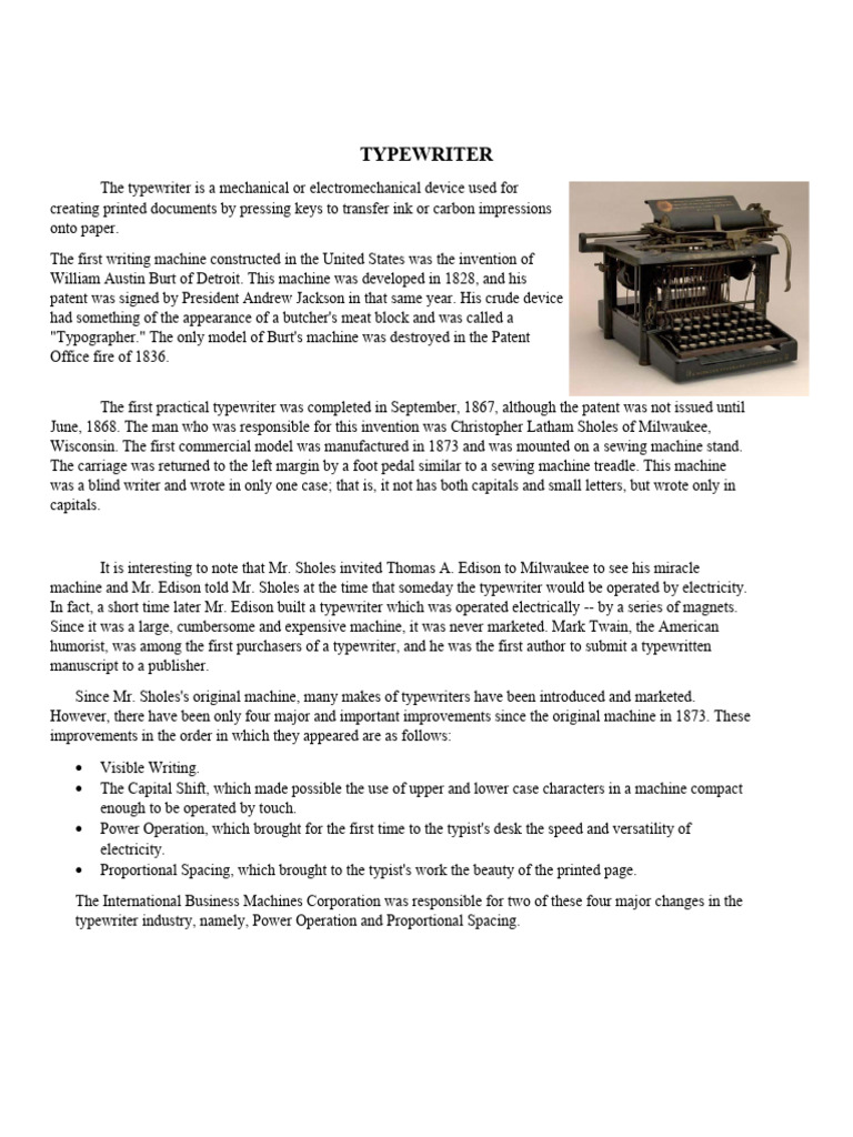 TYPEWRITER | PDF | Typewriter | Writing