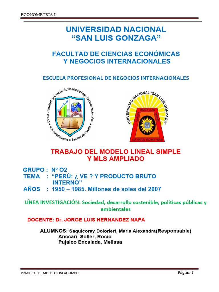 Practica Econometría 1 | PDF