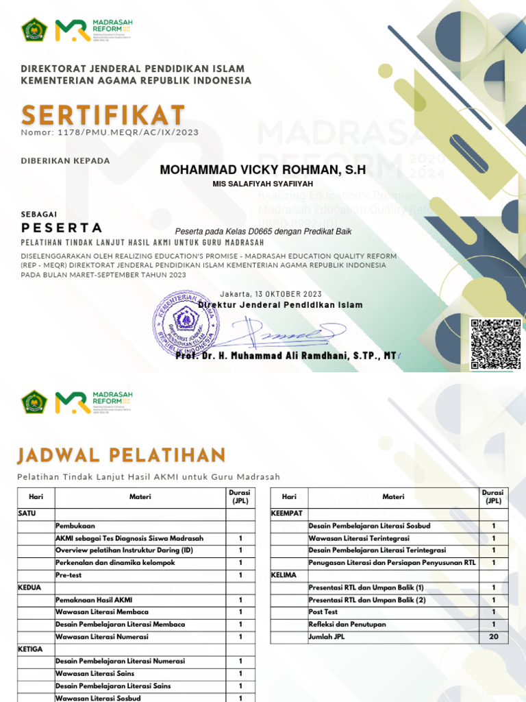 Sertifikat Peserta MOHAMMAD VICKY ROHMAN, SH | PDF