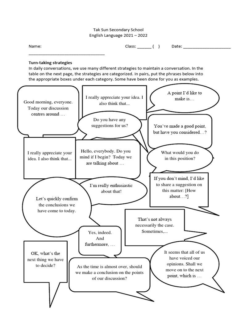 Turn-Taking Strategies Guide | PDF | Self-Improvement