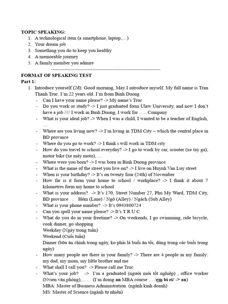 TOPIC SPEAKING | PDF