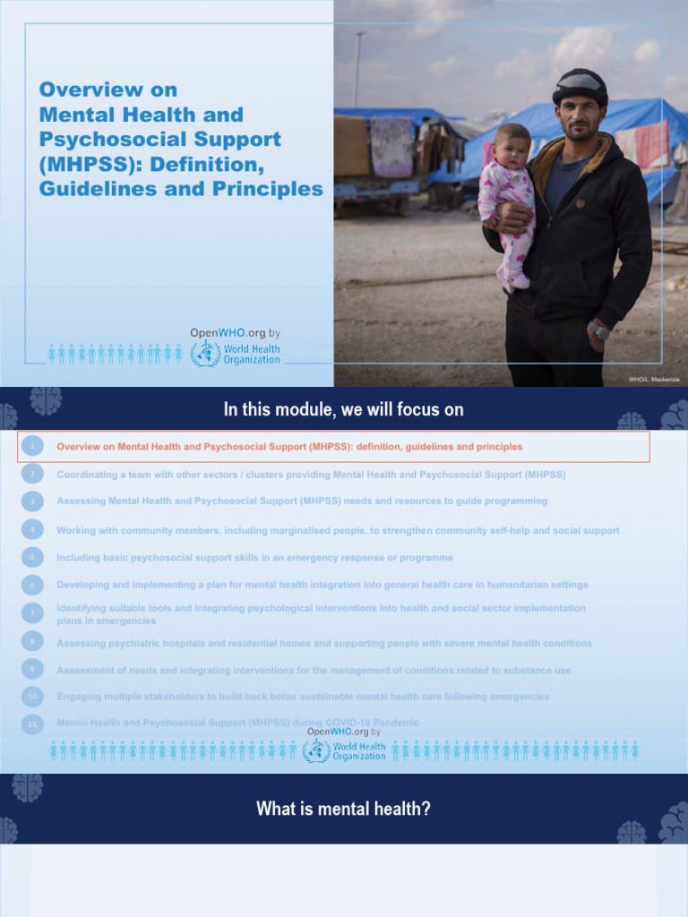 WHO_MHPSS_Module1 | PDF | Mental Health | Mental Disorder