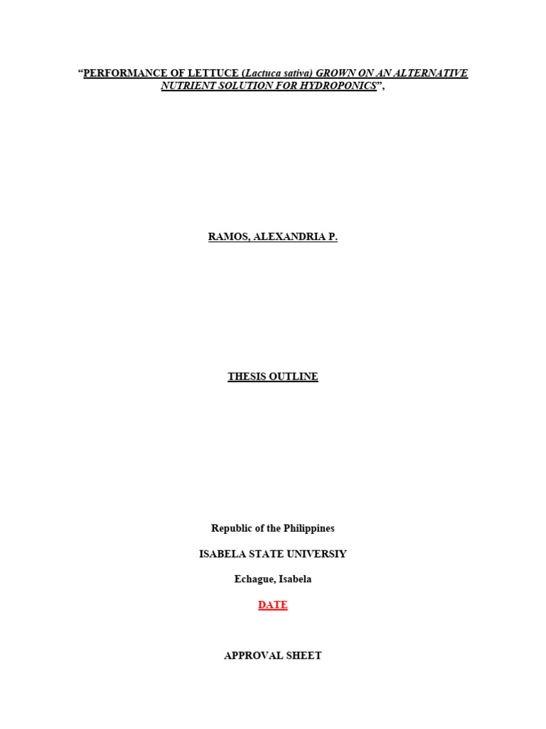 Thesis Outline Format | PDF